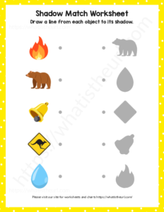Shadow Matching Worksheets for Preschool - Exercise 2 - Your Home Teacher