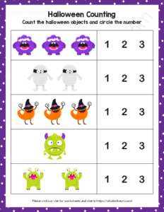 Halloween Counting Worksheet for Grade 1 - Your Home Teacher