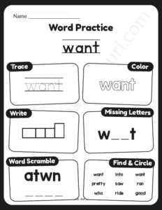Kindergarten Sight Words Worksheets – February List - Your Home Teacher