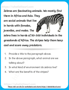 Reading Comprehension Passages for Grade 3 or 4 - Exercise 10 - Your ...