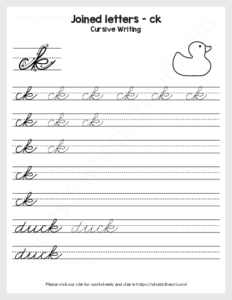 Cursive Letter Joins Worksheets for all - Your Home Teacher