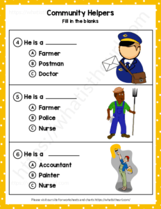 Community Helpers Worksheet - Fill in the blanks - Your Home Teacher