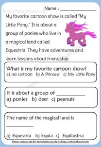 Reading Comprehension for kids - Exercise 24 - Your Home Teacher