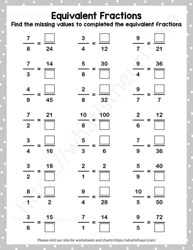 Equivalent Fractions Exercise 6 Your Home Teacher Equivalent Fractions Exercise 6 Your Home Teacher
