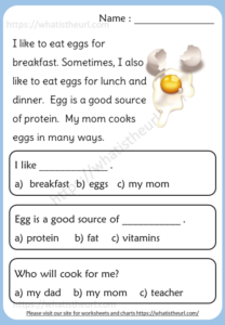 Reading Comprehension for kids - Exercise 53 - Your Home Teacher