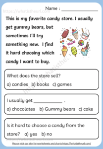 Reading Comprehension for kids - Exercise 60 - Your Home Teacher