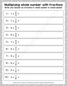 Multiplying whole number with fractions - 1 - Your Home Teacher