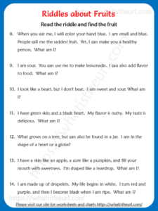 14 Fruit Riddles - Your Home Teacher