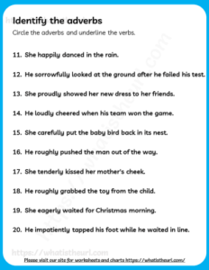 Identify the Adverbs - Grade 2 - Your Home Teacher