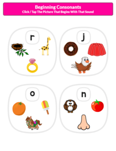 Beginning consonant: Find beginning sounds picture - Set 5 - Your Home ...