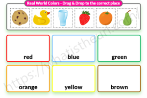 Real world colors - Match to their color - Set 1 - Your Home Teacher