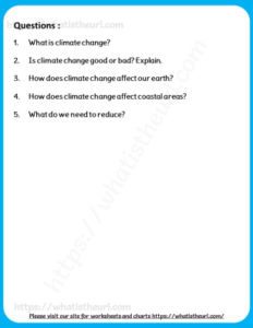 Climate Change - Reading Comprehension Grade 2 - Your Home Teacher