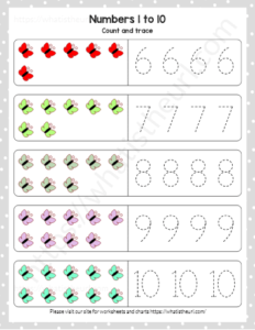 Count and trace sequences (1-10) - Exercise 1 - Your Home Teacher