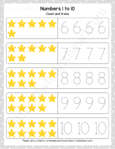 Count and trace sequences (1-10) - Exercise 3 - Your Home Teacher