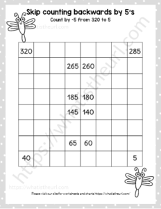 Skip count backwards by 5 - Exercise 3 - Your Home Teacher