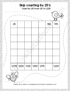 Skip count by 25 - Exercise 3 - Your Home Teacher