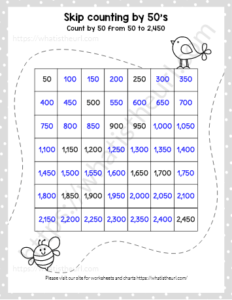 Skip count by 50 - Exercise 5 - Your Home Teacher