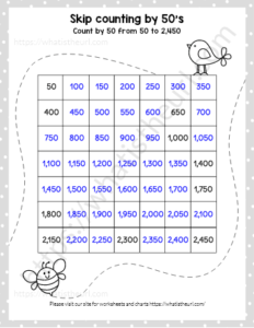 Skip count by 50 - Exercise 4 - Your Home Teacher