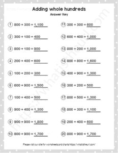 Adding whole hundreds - Exercise 1 - Your Home Teacher