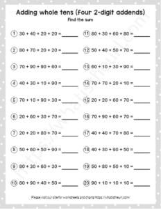 Adding whole tens - Exercise 1 - Your Home Teacher