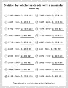 Division by whole hundreds with remainder - Exercise 1 - Your Home Teacher