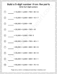 Build a 5 digit number for Grade 5 - Exercise 1 - Your Home Teacher