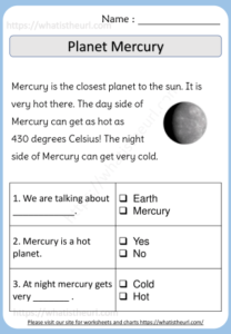 Planets for Kids - Reading comprehension (Mars, Jupiter, Venus and ...