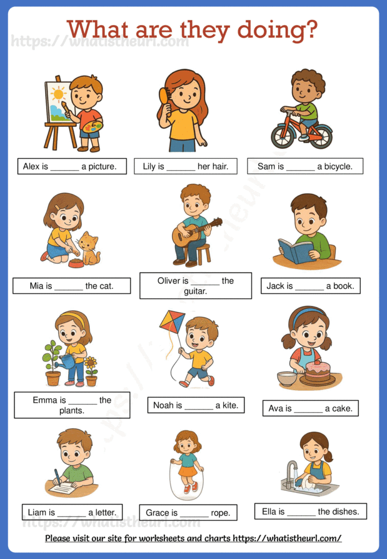 What are they doing - Present progressive / continuous tense - Exercise ...