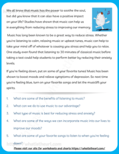 Travelling, Cavemen, Wheels and Music - Reading Comprehension - Grade 3 ...