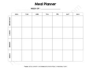 Meal Planner - Your Home Teacher