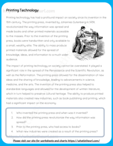 The Abacus and Printing Technology - Reading Comprehension Passages for ...
