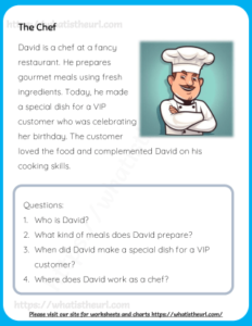 Sarah and her friends - Reading Comprehension with Who, Where, What and ...