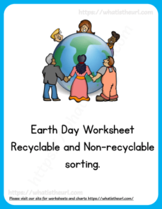 Earth Day Worksheet - Sorting Recyclable and non-recycling items - Your ...