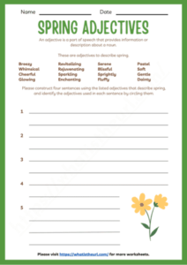 Teaching Descriptive Writing in Spring: A Grade 3 Adjective Exercise ...