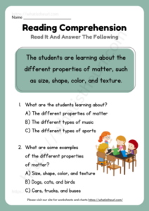 Reading Comprehension for Kindergarten - Students learning about the ...