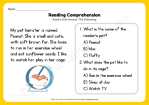 Reading comprehension - My pet dog, hamster, cat and turtle - Your Home ...