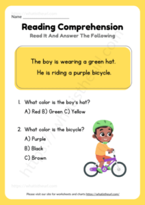 Reading Comprehension for Kindergarten - Your Home Teacher