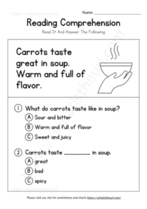 Kindergarten Reading Comprehension - Cars - Your Home Teacher