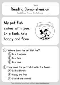 Kindergarten Reading Comprehension - Pets and Math - Your Home Teacher
