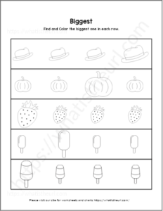 Find and Color the Biggest One - Your Home Teacher