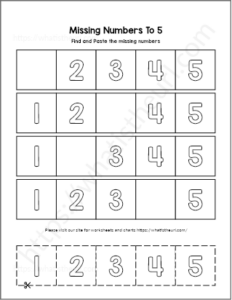 Find the missing numbers up to 5 - Your Home Teacher