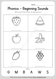 Phonics - Beginning Sounds - Write - Your Home Teacher