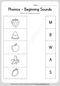 Phonics - Beginning Sounds - Match - Your Home Teacher