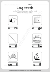 Long Vowels - Write - Your Home Teacher