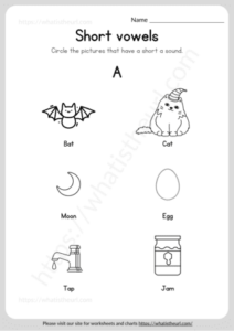 Short vowels - circle - Your Home Teacher